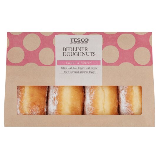 Tesco Berliner Doughnuts 4 Pack | Really Good Culture