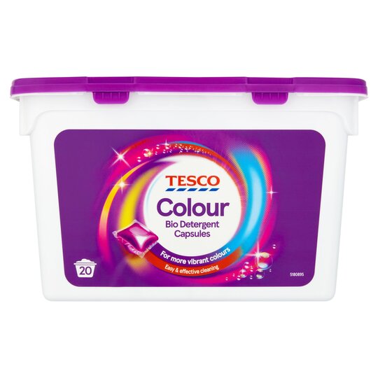 Tesco Colour Laundry Capsules 20 Washes 490Ml | Really Good Culture