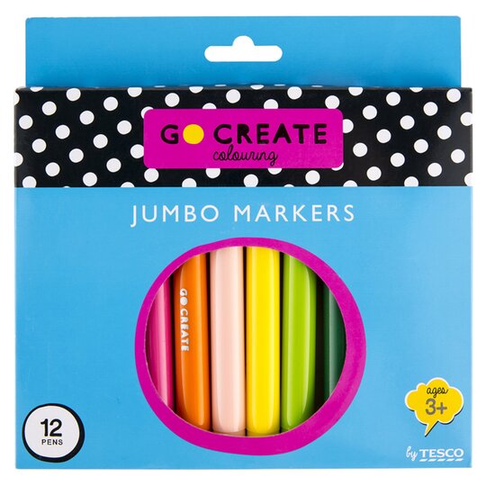 Tesco Go Create Jumbo Markers 12 Pack | Really Good Culture